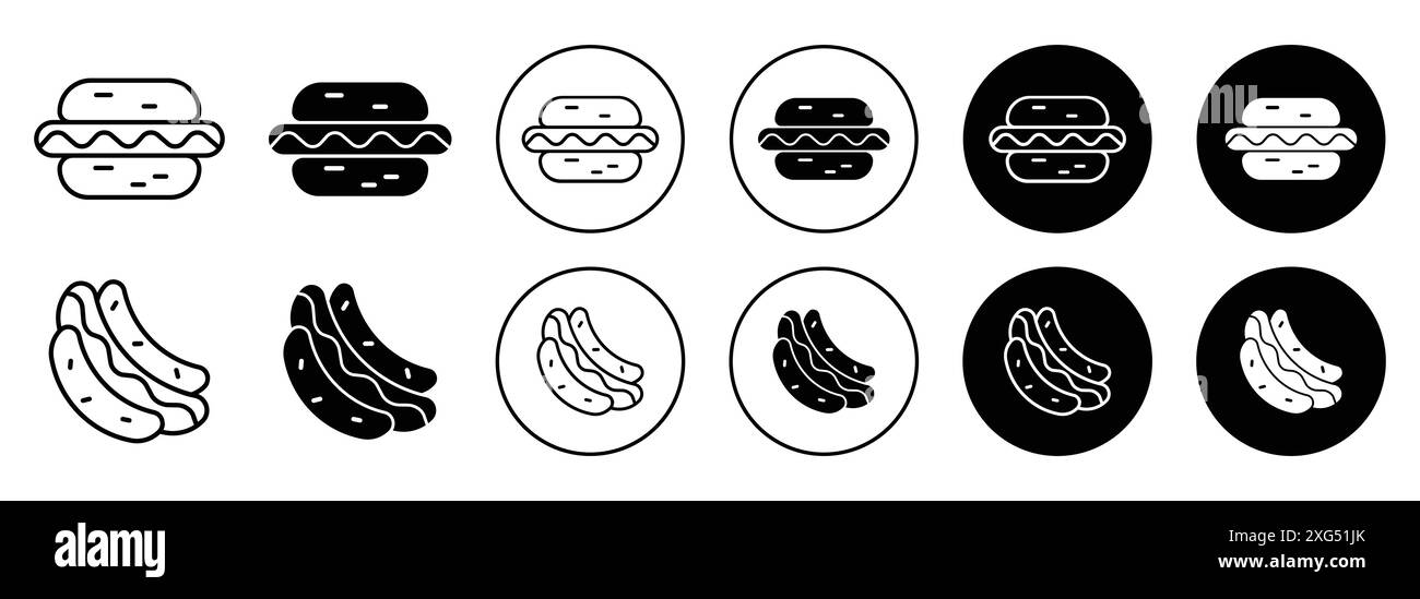 Hot dog icon vector logo set collection for web app ui Stock Vector ...