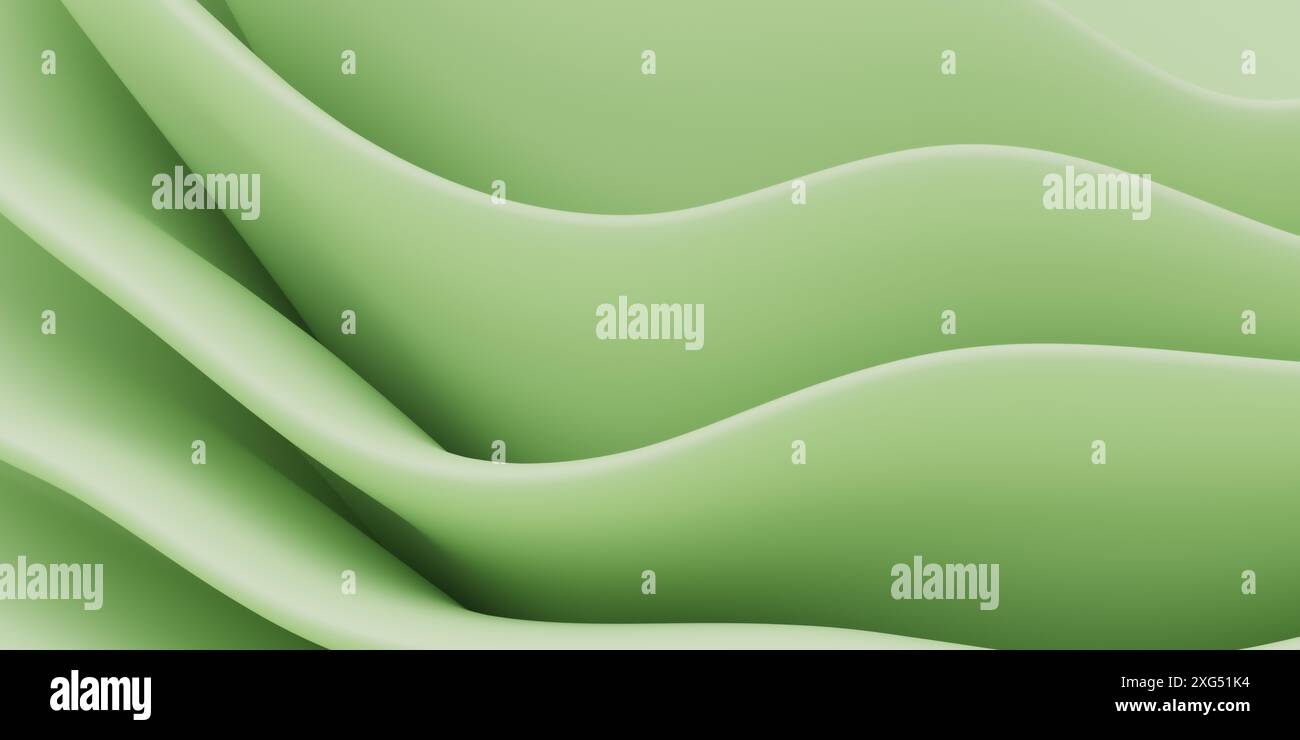 Abstract green wavy pattern background image 3d render illustration Stock Photo - Alamy