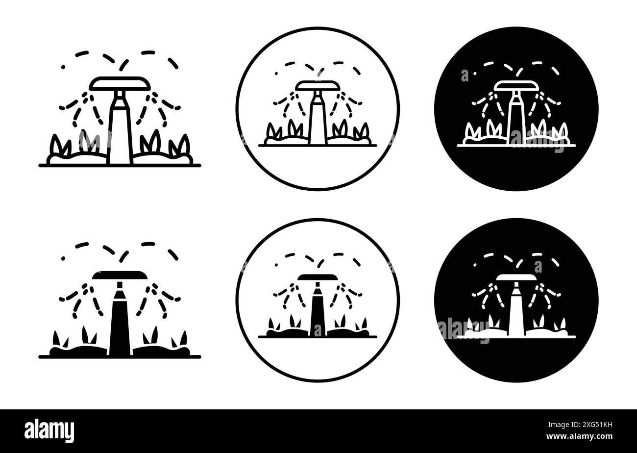 Irrigation sprinklers icon vector logo set collection for web app ui ...