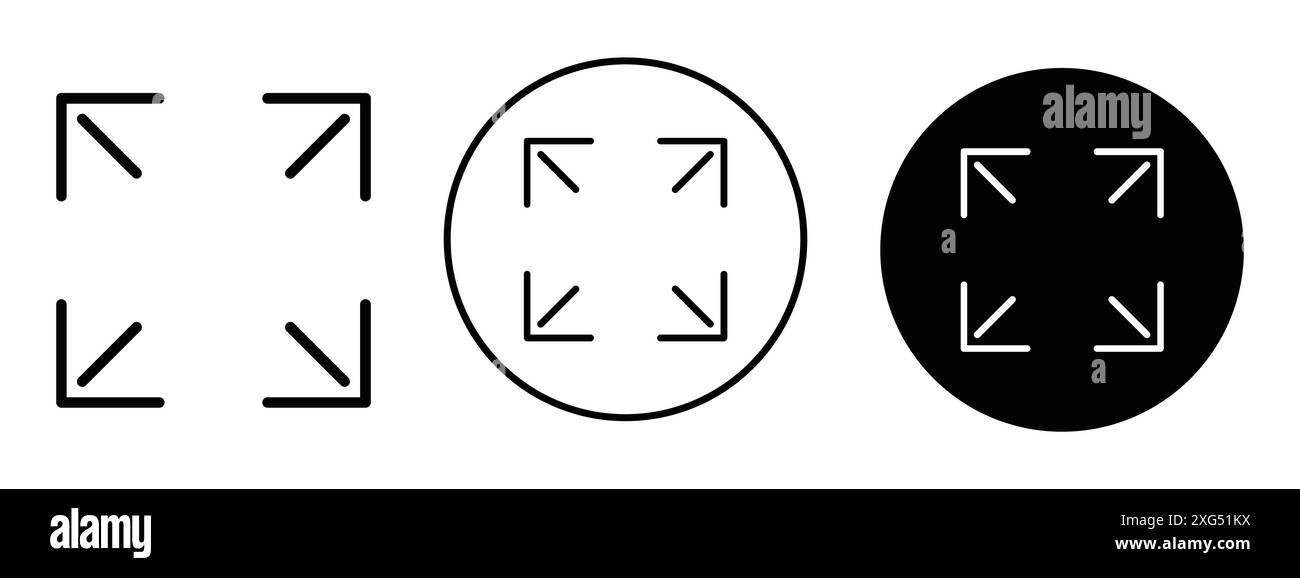 Full screen icon vector logo set collection for web app ui Stock Vector ...