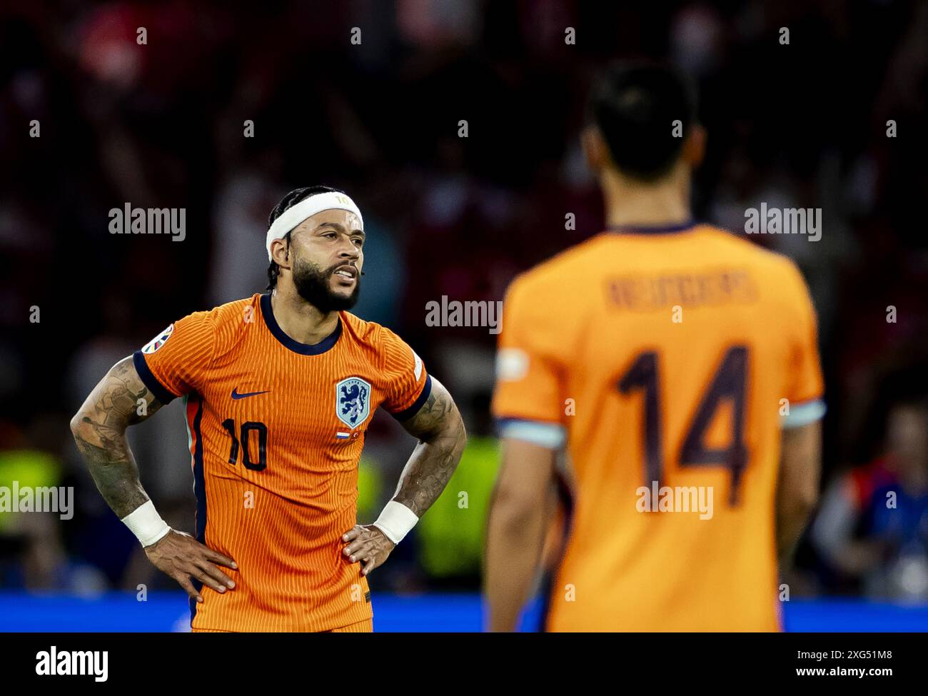 BERLIN - Memphis Depay of Holland reacts after Turkey's 0-1 draw during ...