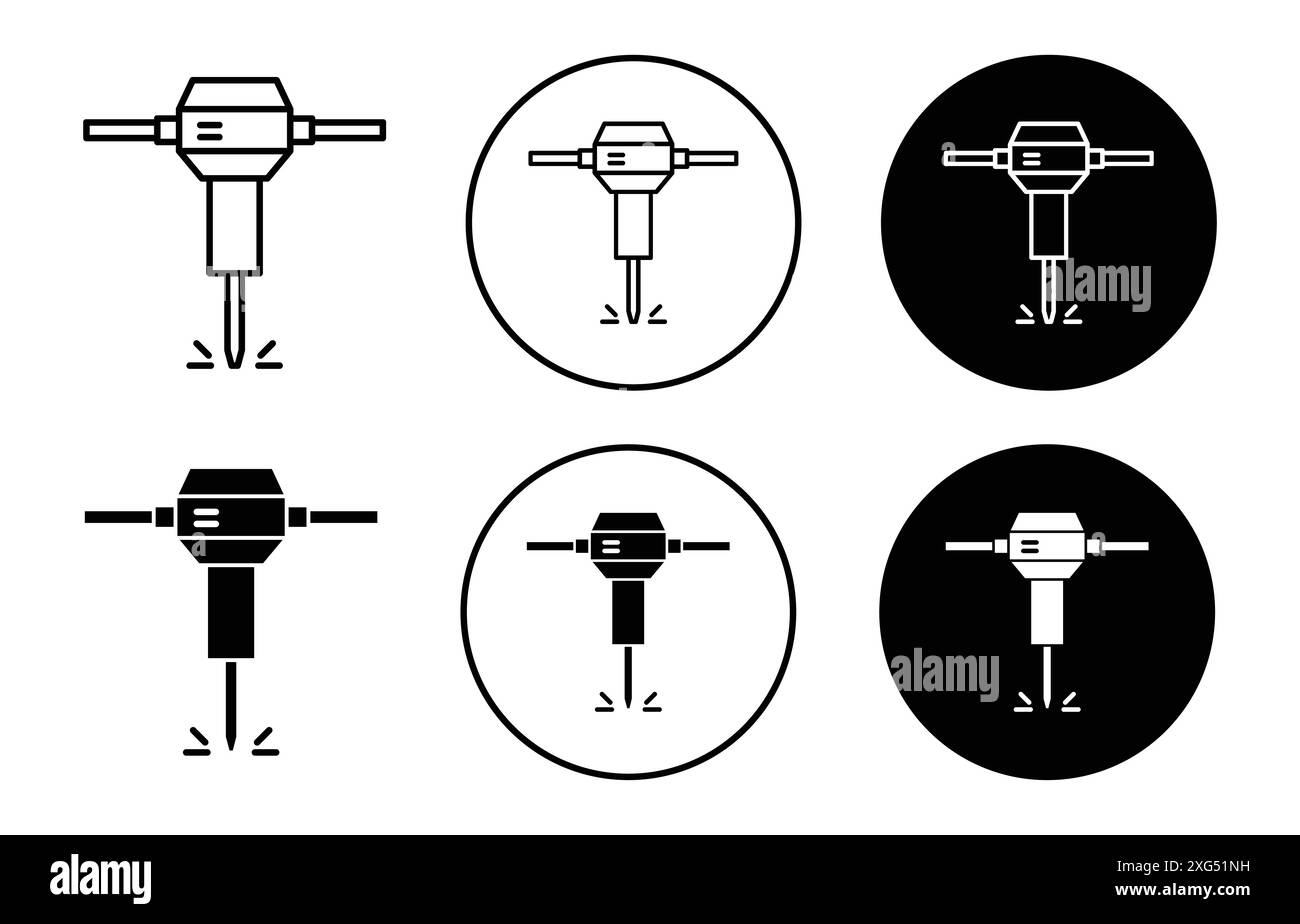 jackhammer icon vector logo set collection for web app ui Stock Vector ...