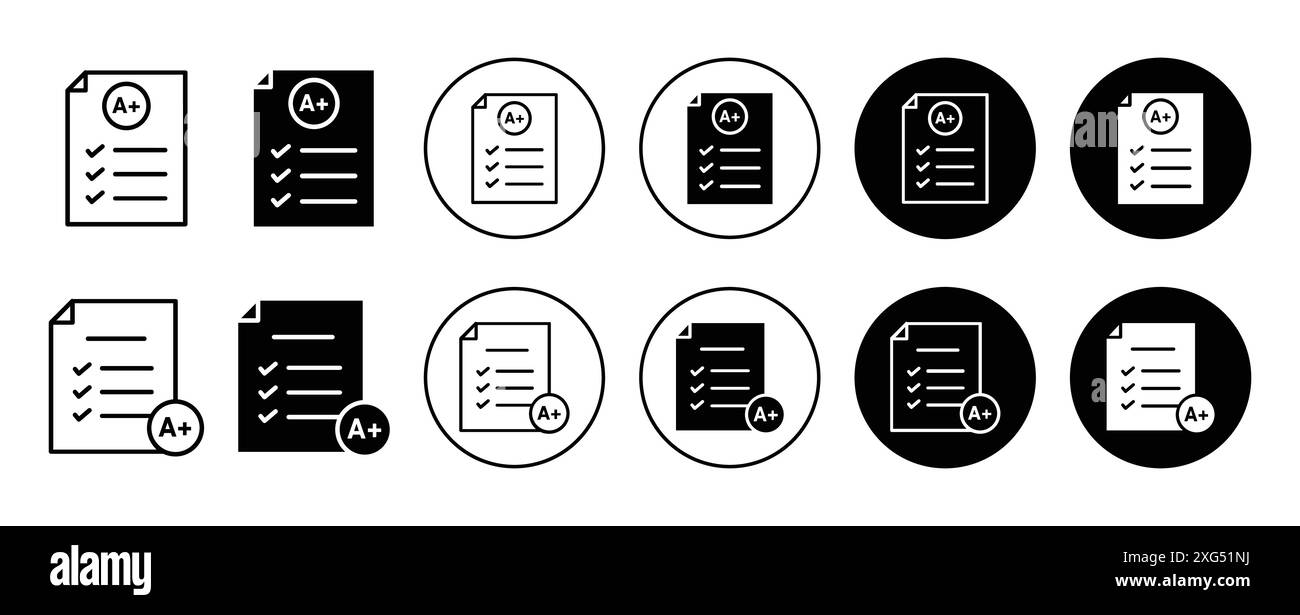 Grades icon vector logo set collection for web app ui Stock Vector Image & Art - Alamy