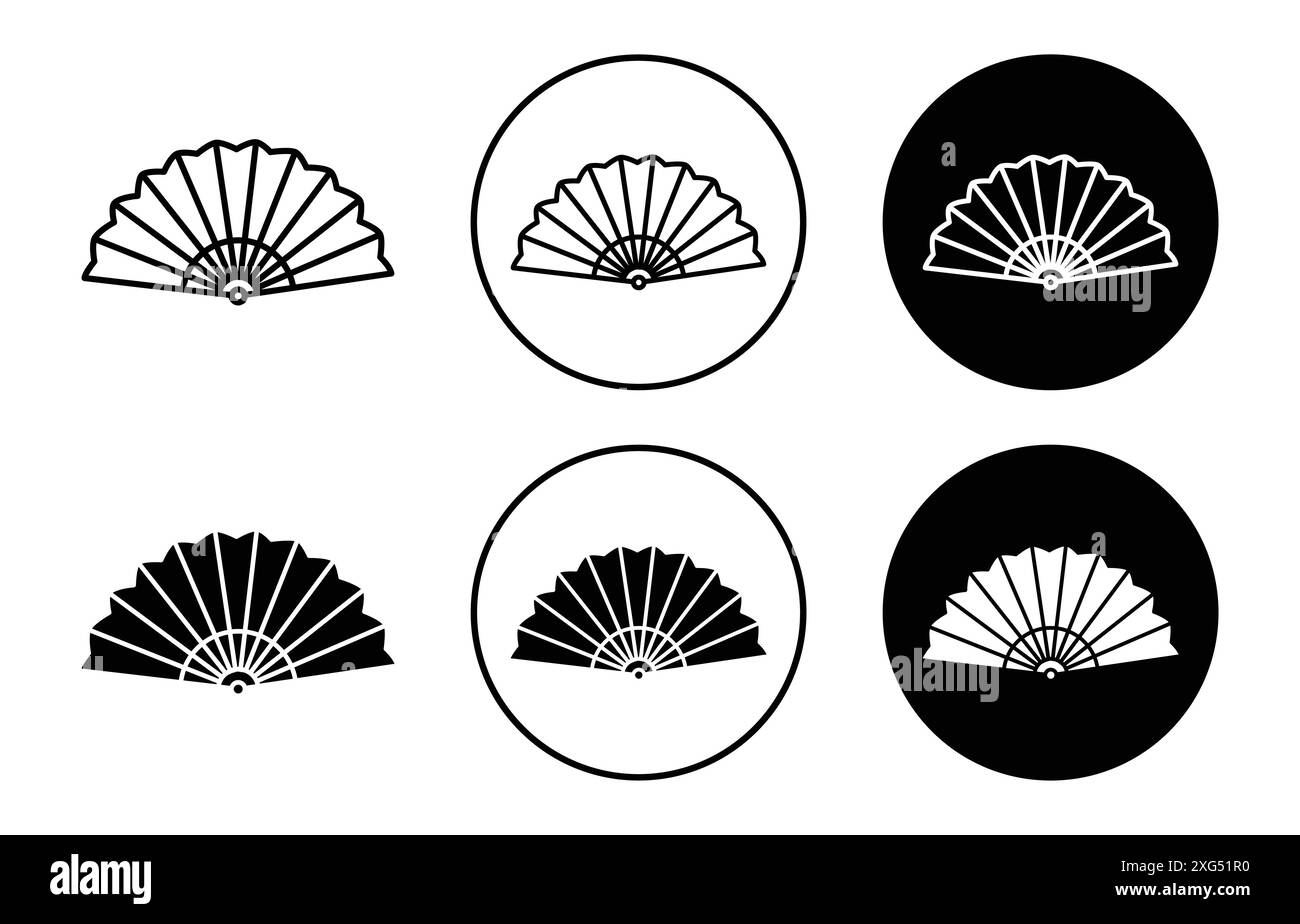 Folding Fan icon vector logo set collection for web app ui Stock Vector ...