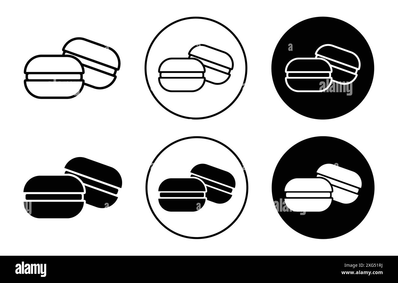 Macaron cake icon vector logo set collection for web app ui Stock Vector Image & Art - Alamy