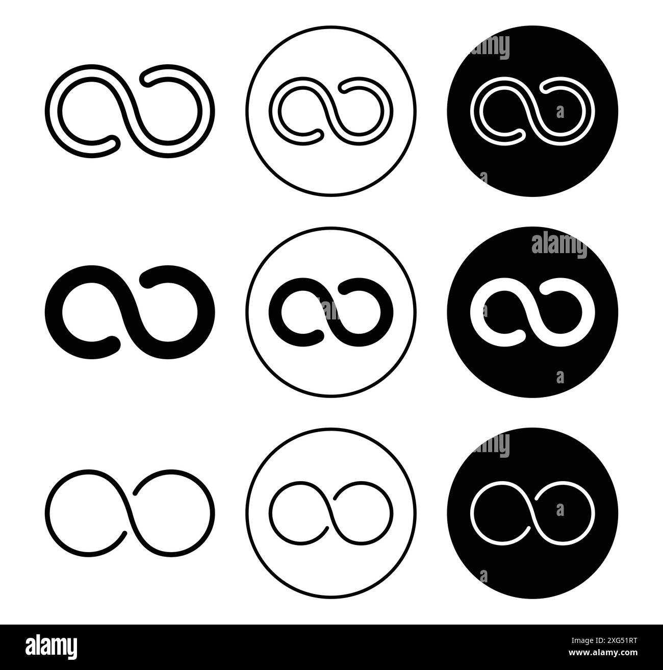 infinity icon vector logo set collection for web app ui Stock Vector ...