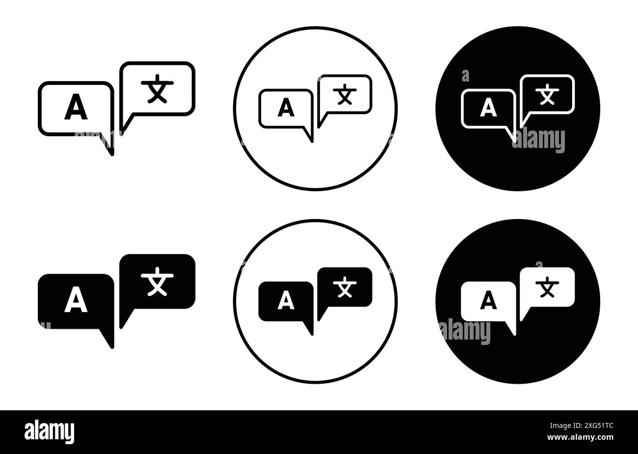 Language Translation Icon Vector Logo Set Collection For Web App Ui Stock Vector Image And Art Alamy