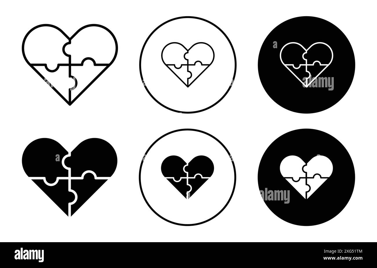 Love puzzle icon vector logo set collection for web app ui Stock Vector Image & Art - Alamy