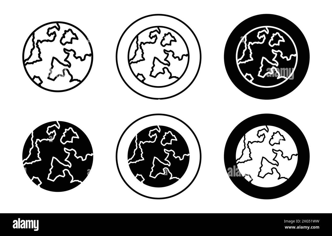 Globe Icon vector logo set collection for web app ui Stock Vector Image ...