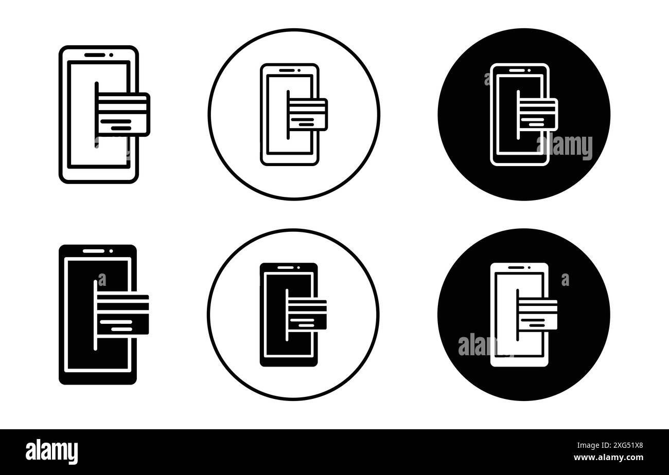 Mobile payment icon vector logo set collection for web app ui Stock ...