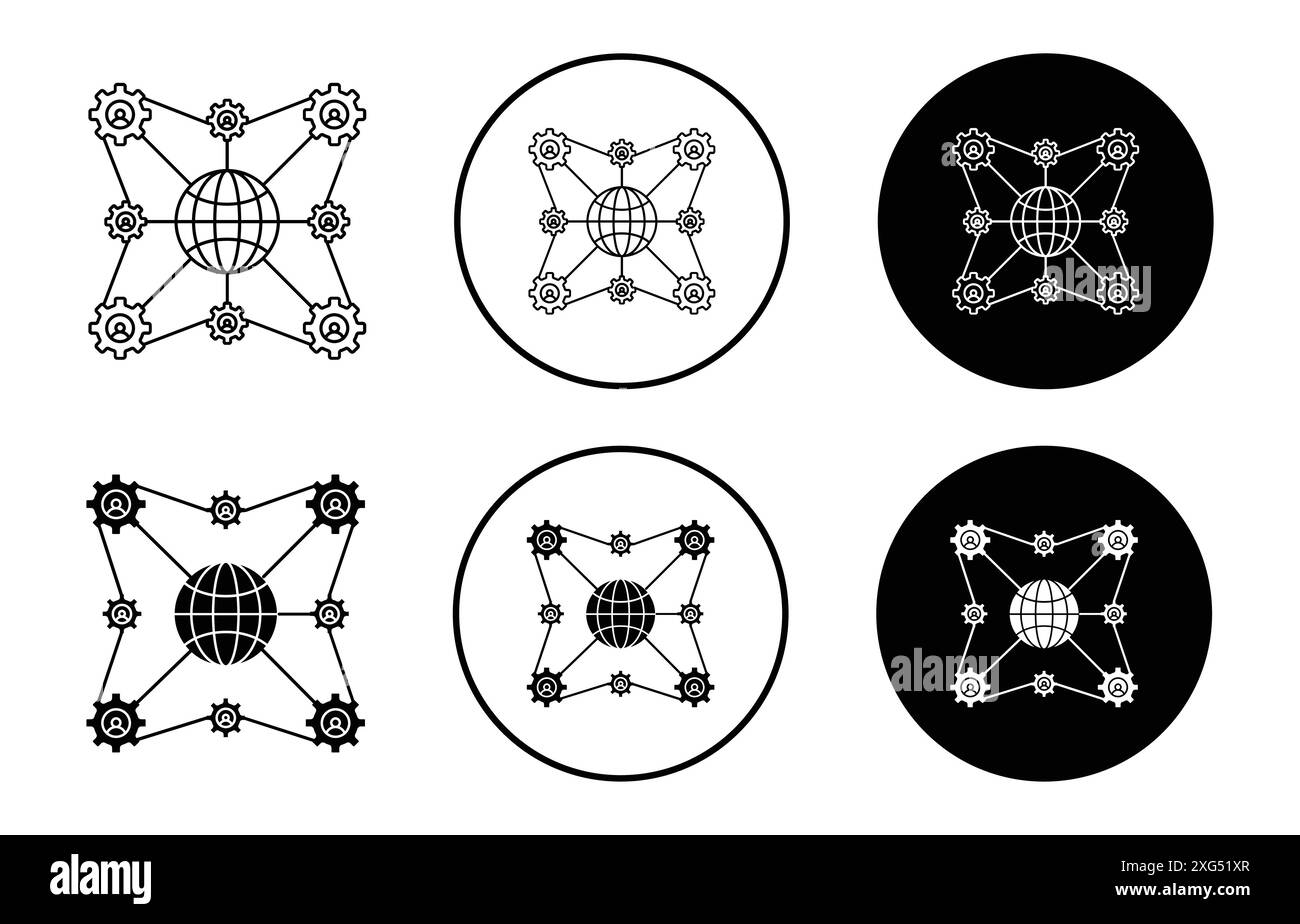 Set hub flat network hi-res stock photography and images - Alamy