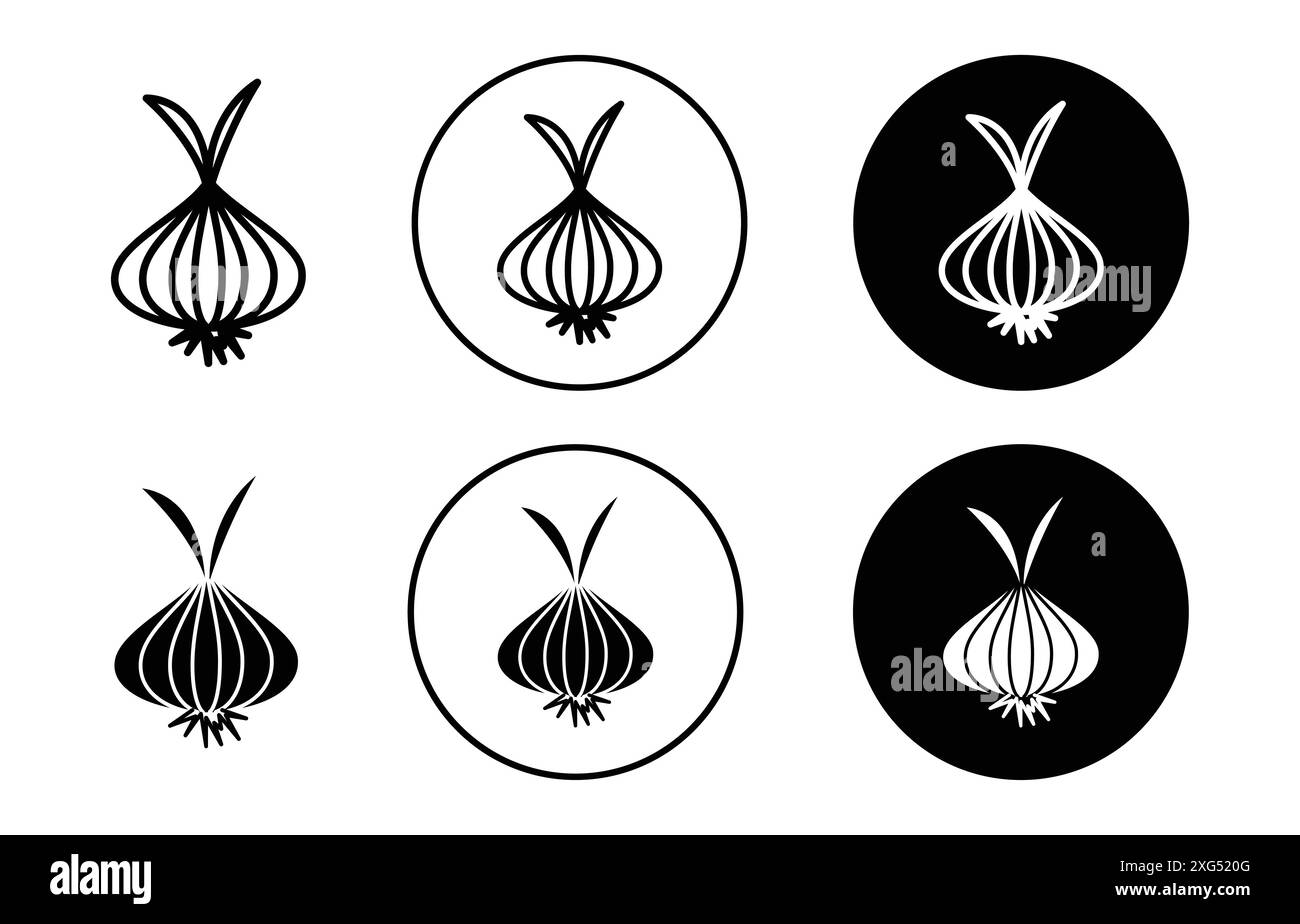 Onion icon vector logo set collection for web app ui Stock Vector Image ...