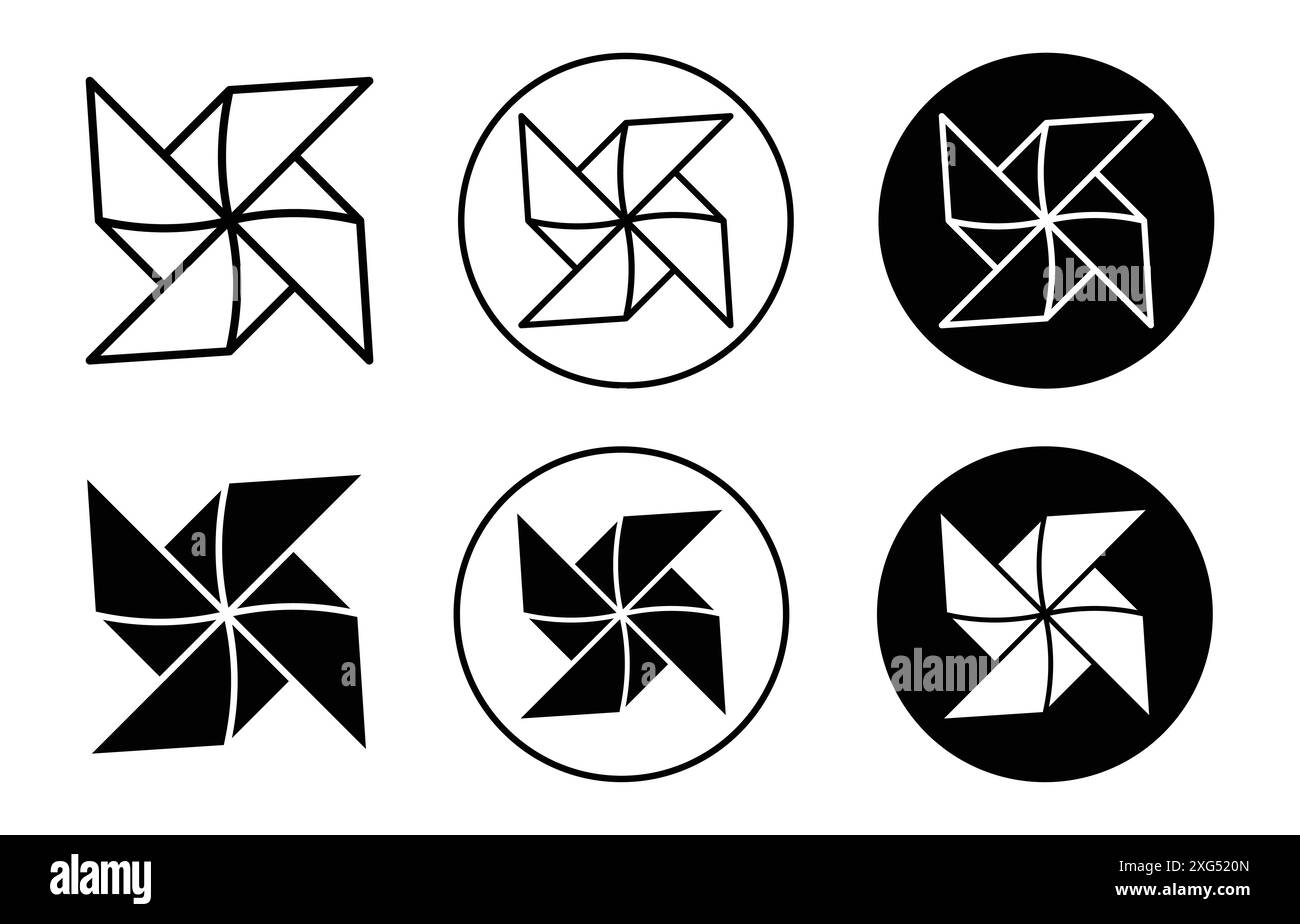 Paper Windmill Pinwheel icon vector logo set collection for web app ui Stock Vector Image & Art ...