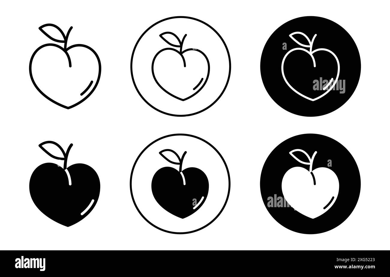 Vector peach icon Black and White Stock Photos & Images - Alamy