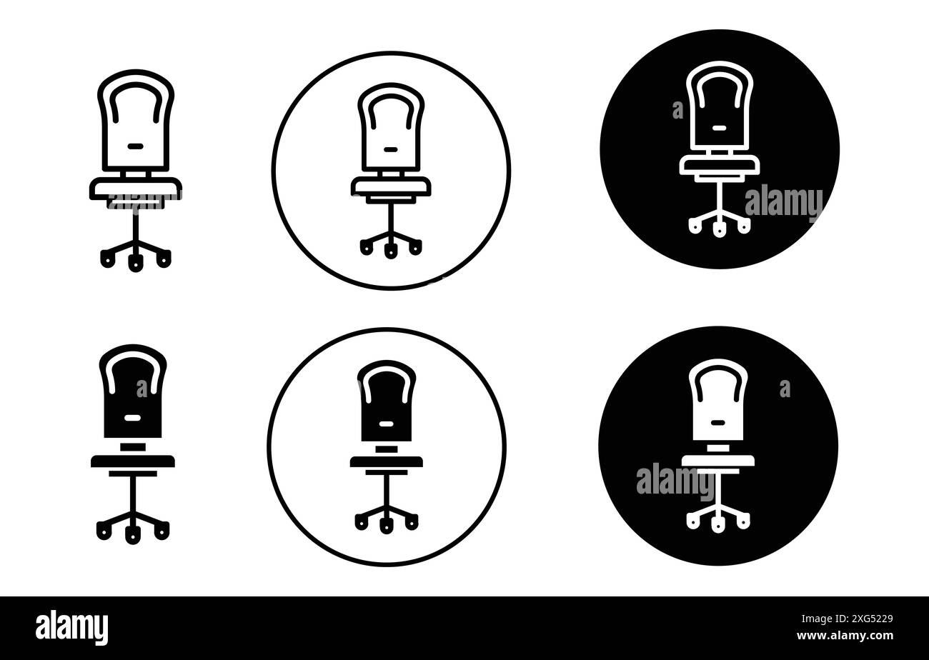 Office chair icon vector logo set collection for web app ui Stock Vector Image & Art - Alamy