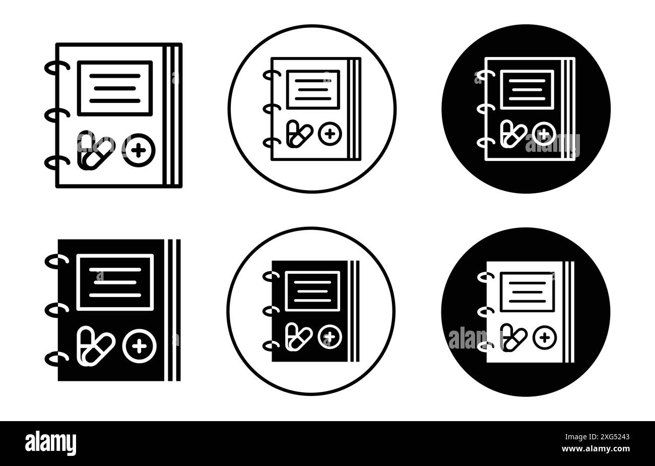 Medical notebook icon vector logo set collection for web app ui Stock ...