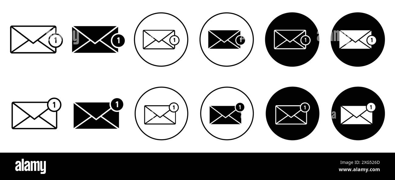 New email icon vector logo set collection for web app ui Stock Vector ...