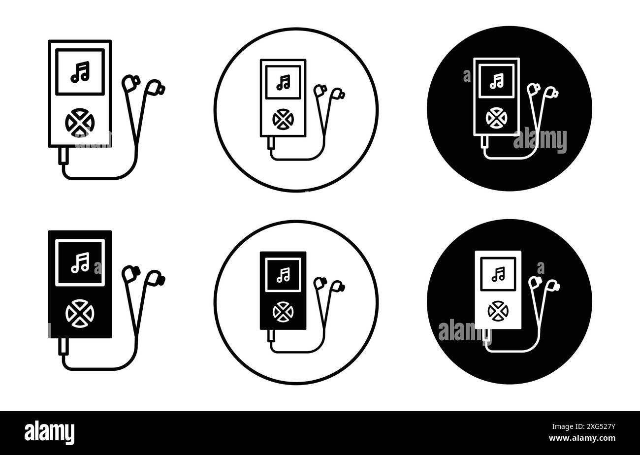 Music Player Icon vector logo set collection for web app ui Stock ...