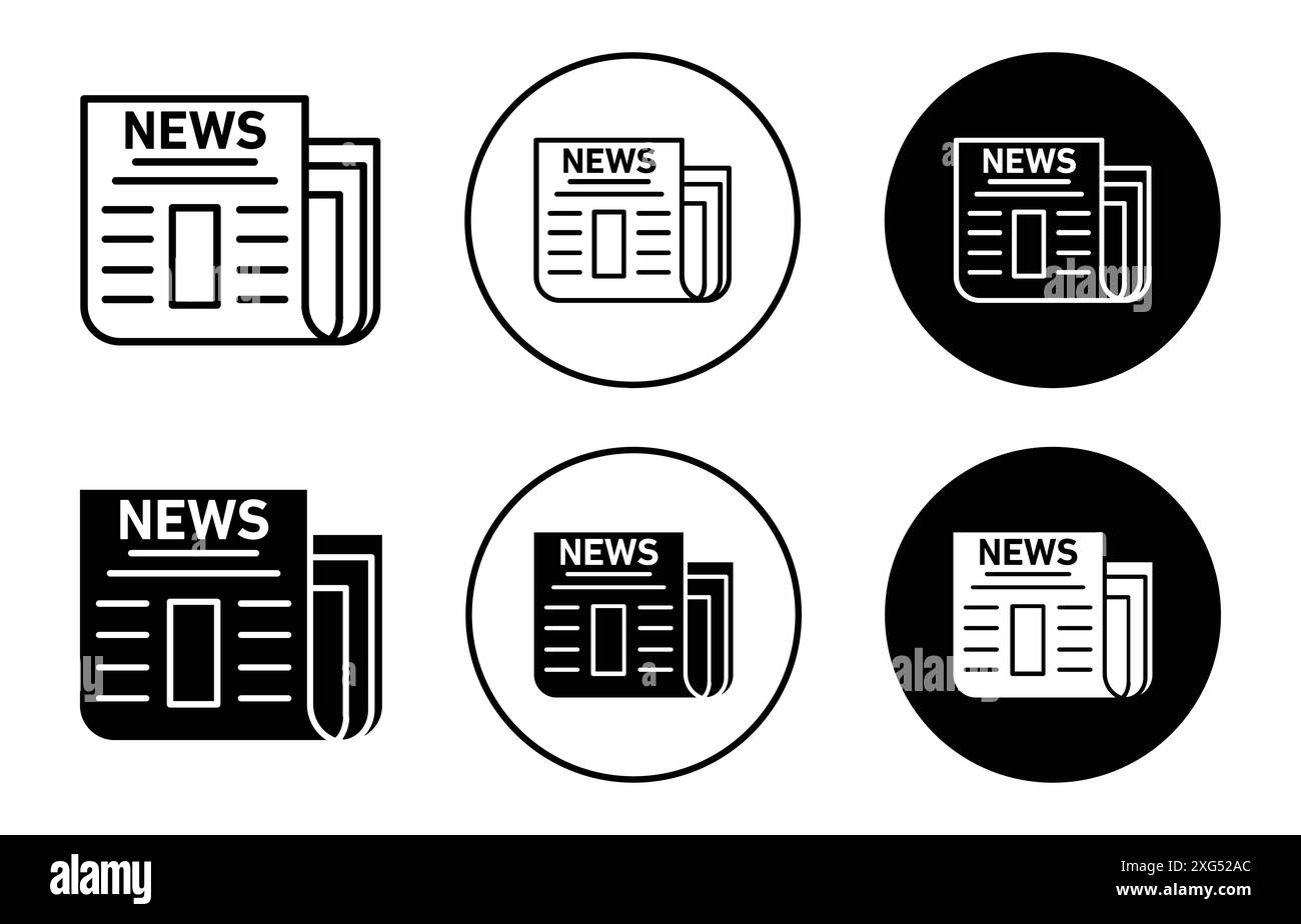 Newspaper icon vector logo set collection for web app ui Stock Vector ...