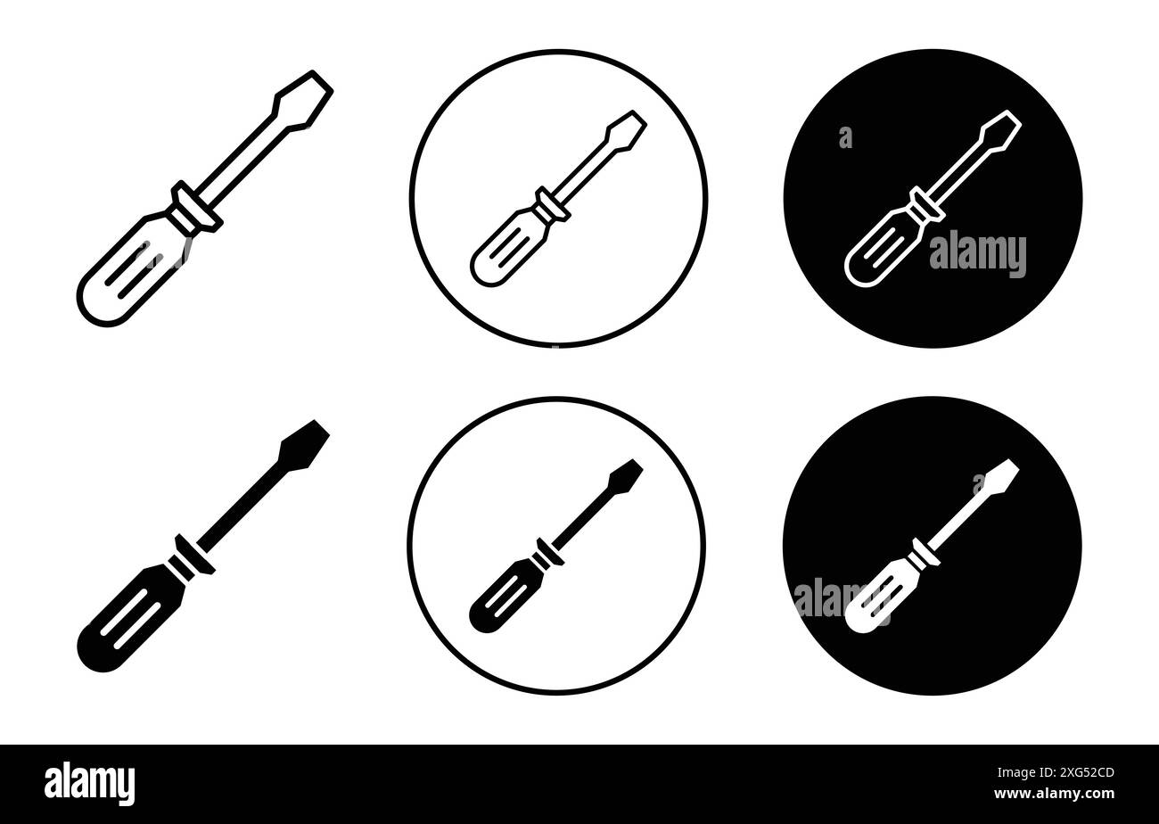 Screwdriver icon vector logo set collection for web app ui Stock Vector ...