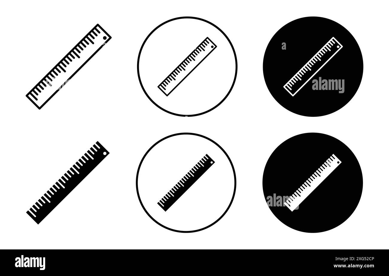 Ruler icon vector logo set collection for web app ui Stock Vector Image ...