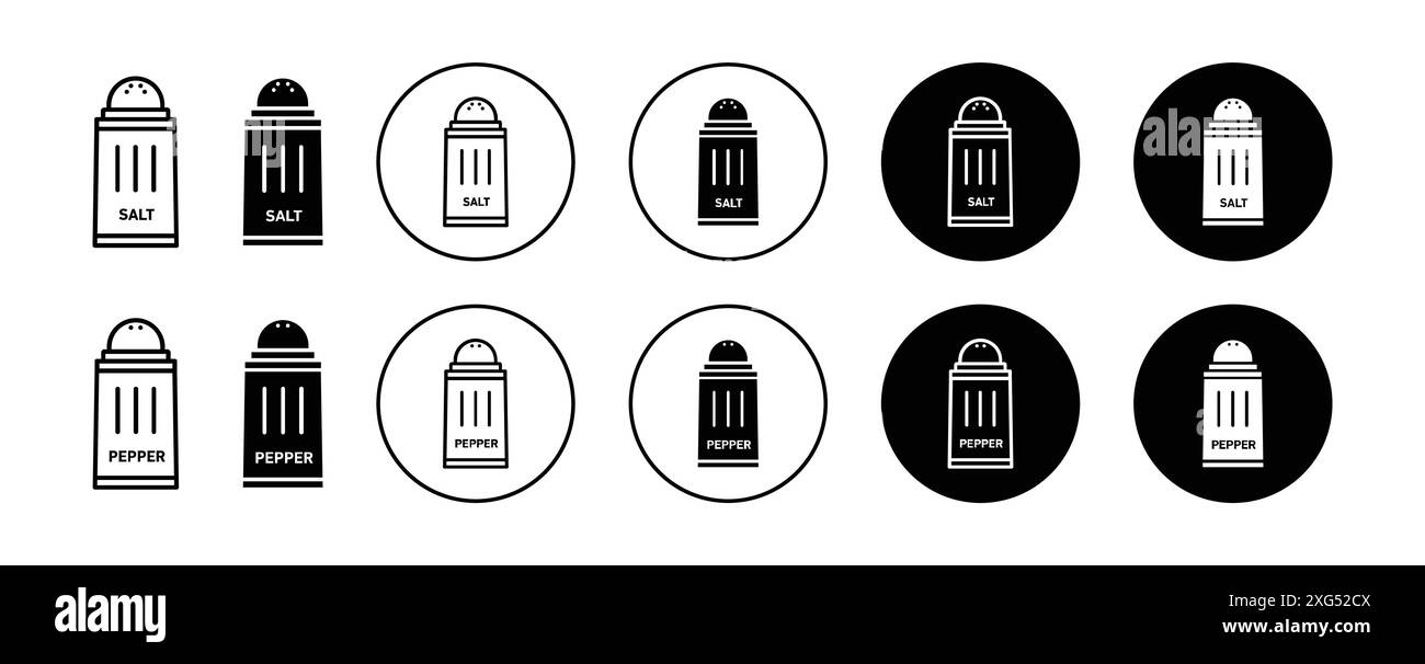 salt and pepper shakers icon vector logo set collection for web app ui ...