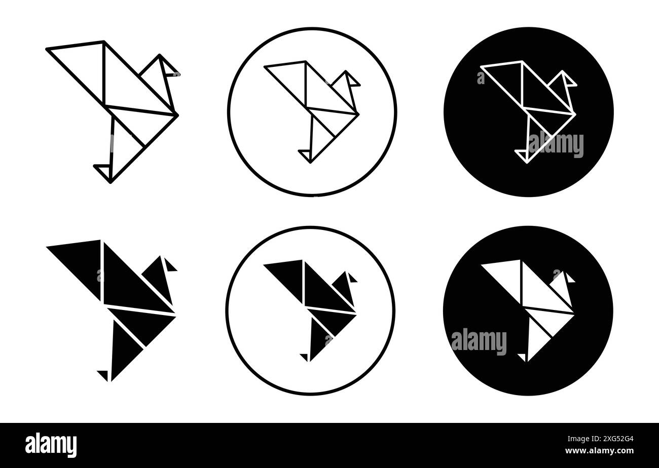 Origami bird icon vector logo set collection for web app ui Stock ...