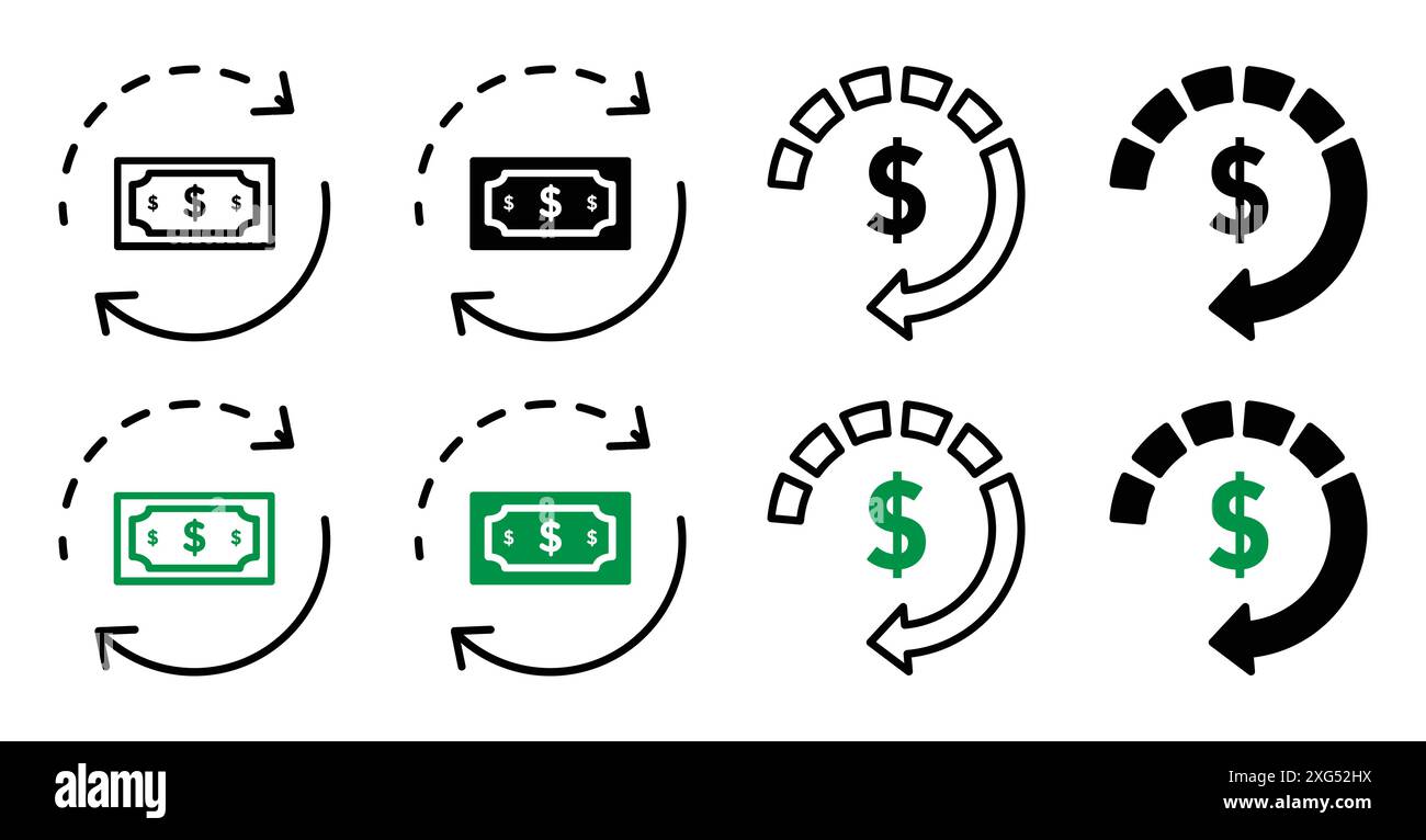 Repayment icon vector logo set collection for web app ui Stock Vector ...