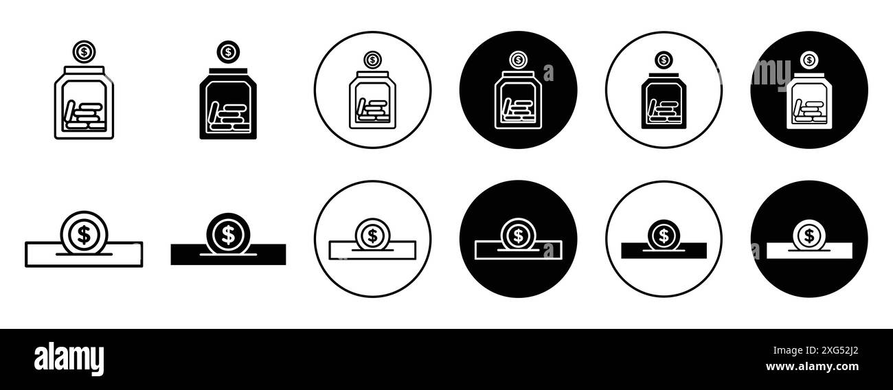 Saving icon vector logo set collection for web app ui Stock Vector ...