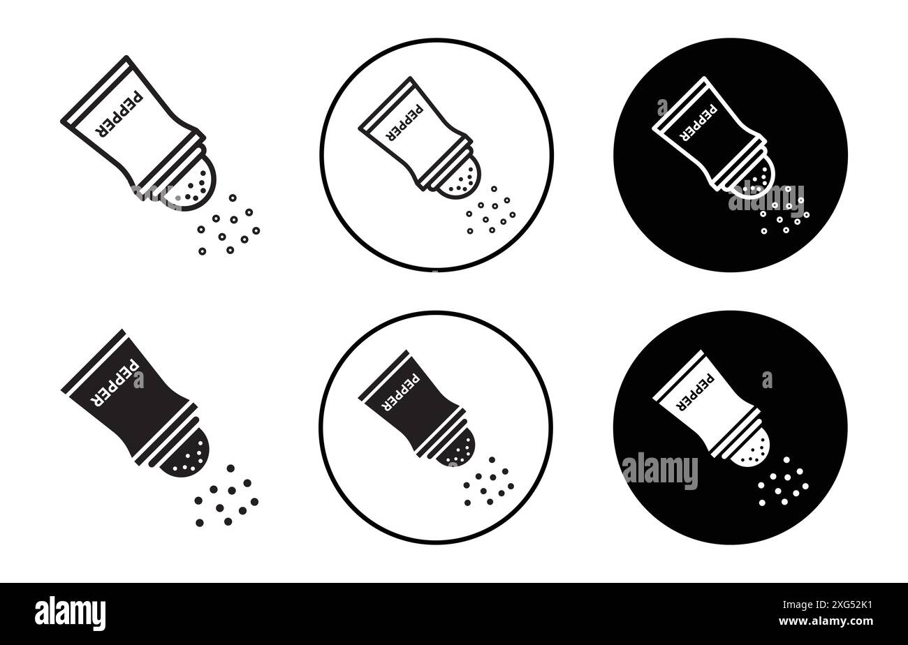Pepper shaker icon vector logo set collection for web app ui Stock ...