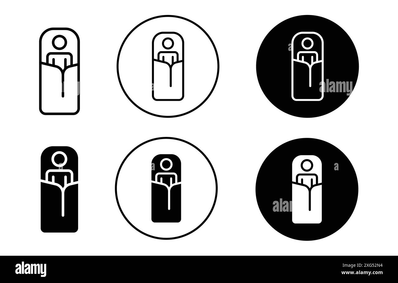 Sleeping bag icon vector logo set collection for web app ui Stock Vector Image & Art - Alamy