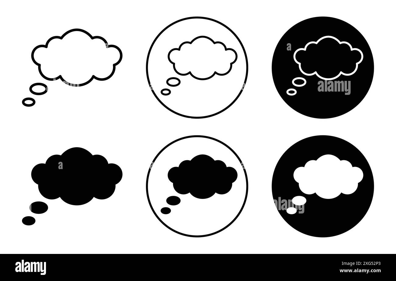 Think bubble icon vector logo set collection for web app ui Stock Vector Image & Art - Alamy