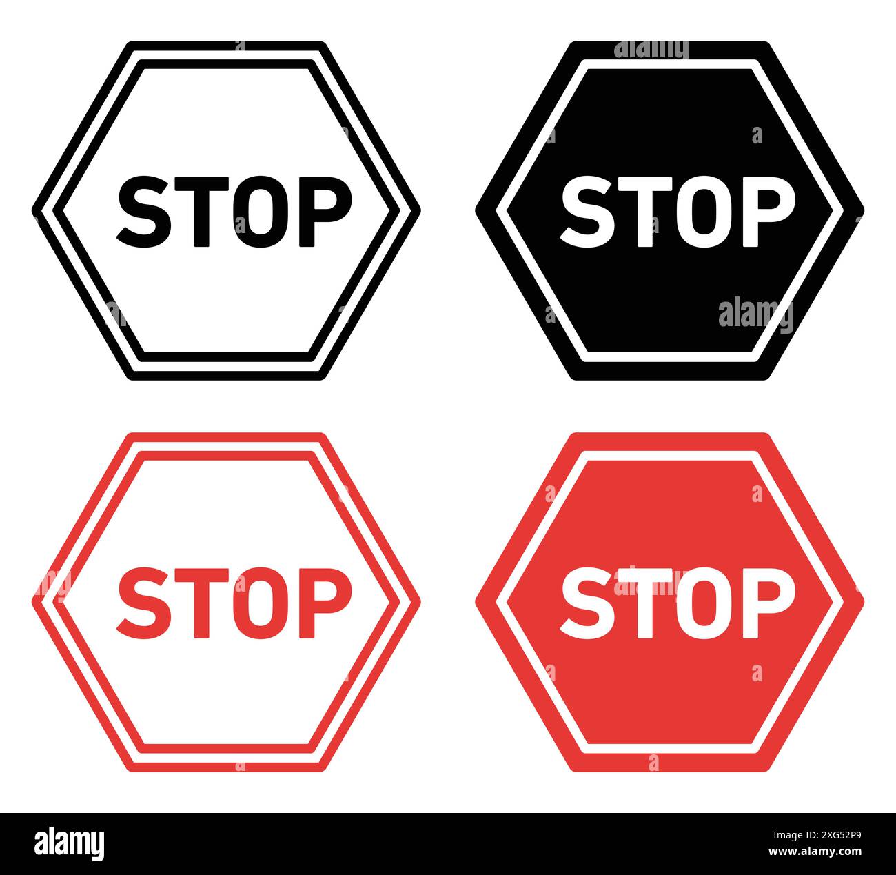 Stop sign vector logo set collection for web app ui Stock Vector Image ...