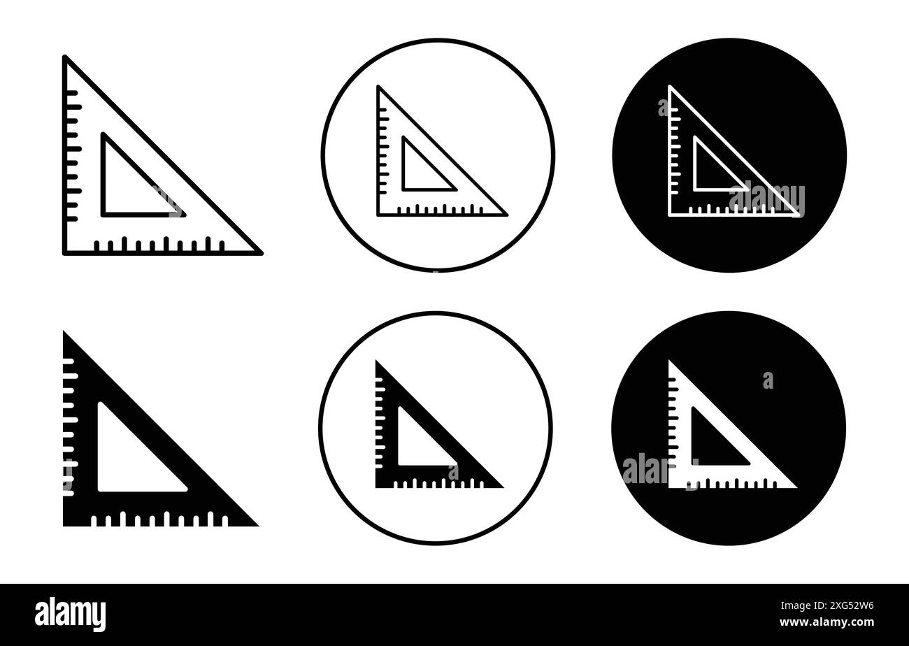 Triangle ruler icon vector logo set collection for web app ui Stock Vector Image & Art - Alamy