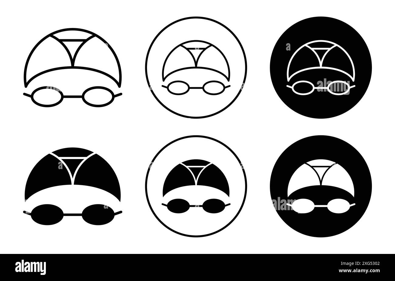 Swimming hat and glasses icon vector logo set collection for web app ui Stock Vector Image & Art ...