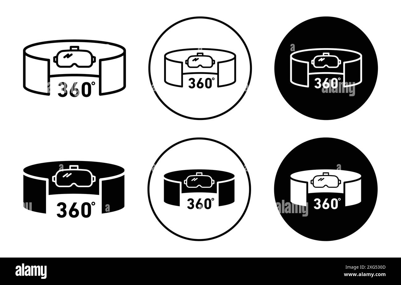 Virtual tour icon (2) vector logo set collection for web app ui Stock ...