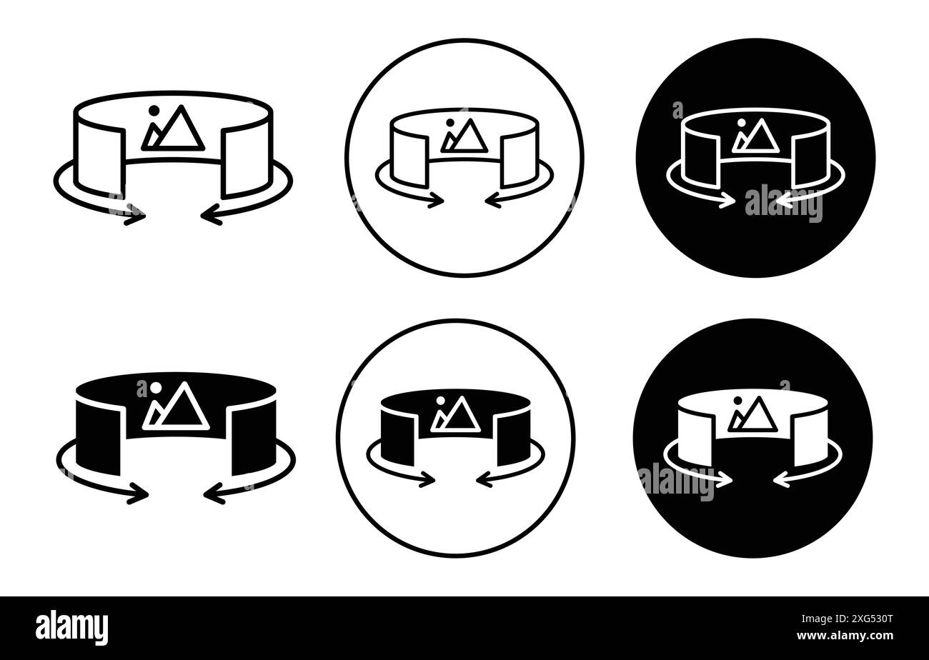 Virtual Tour Icon Vector Logo Set Collection For Web App Ui Stock