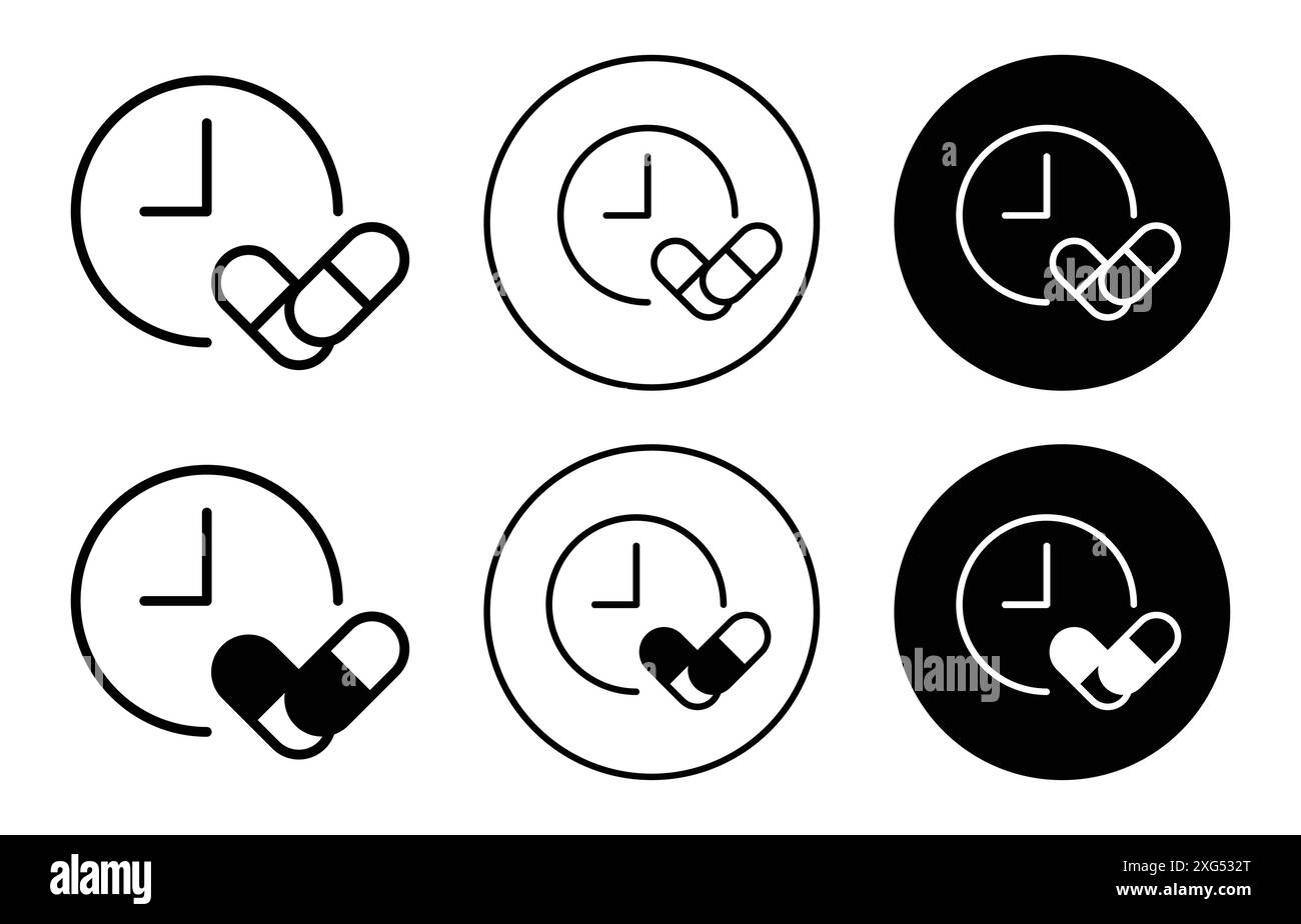 Time take medicine symbol Black and White Stock Photos & Images - Alamy