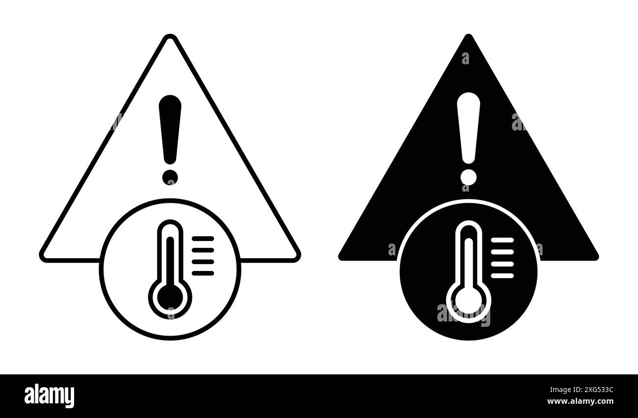 temperature warning sign vector logo set collection for web app ui Stock Vector Image & Art - Alamy