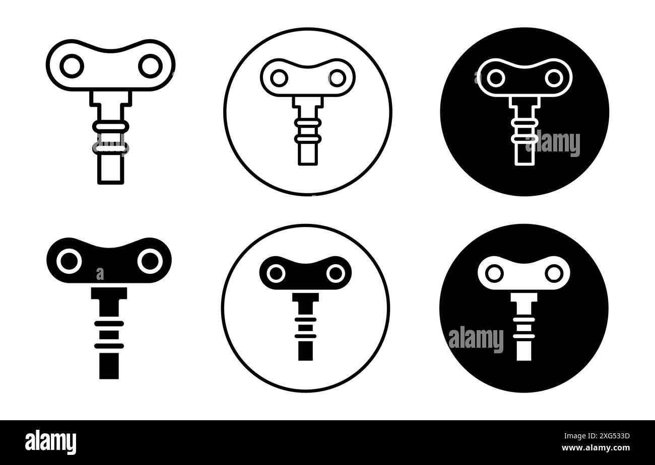 Wind up key icon vector logo set collection for web app ui Stock Vector ...