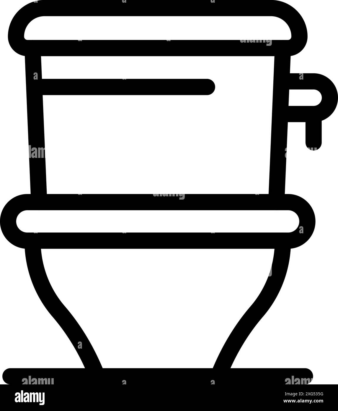 Simple line drawing of a toilet bowl, representing bathroom fixtures ...