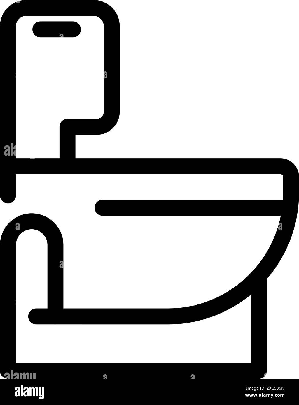 Simple black and white line drawing of a toilet bowl, perfect for ...