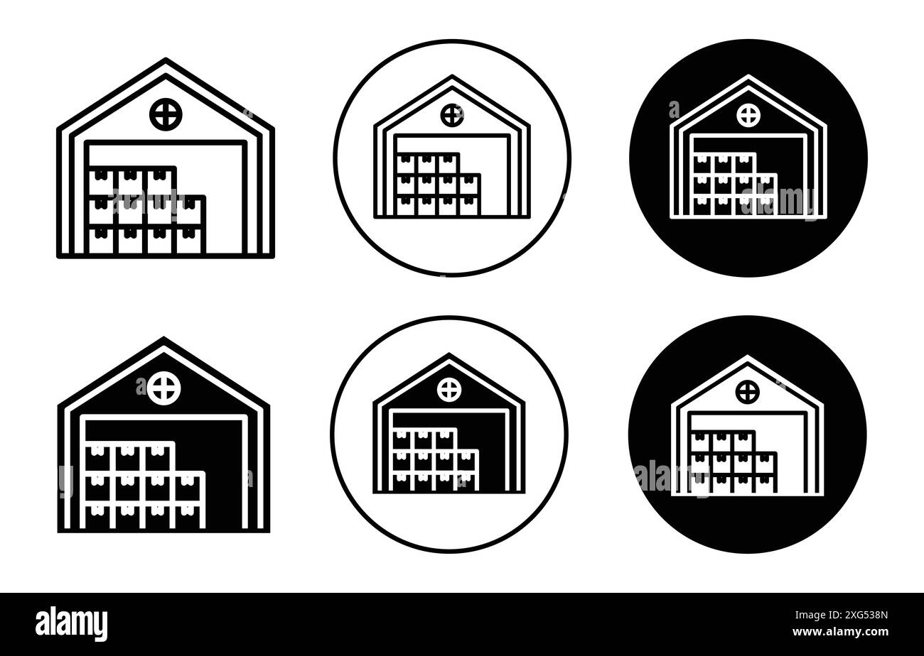 Warehouse icon vector logo set collection for web app ui Stock Vector ...