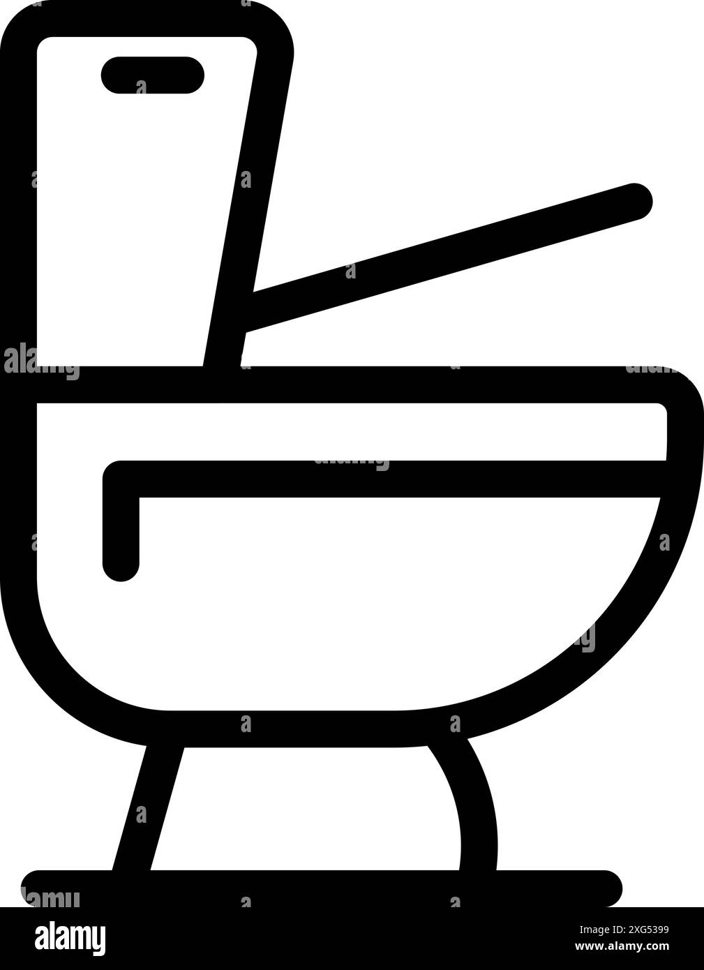 Line art icon of a toilet bowl, symbolizing a bathroom fixture, ideal ...