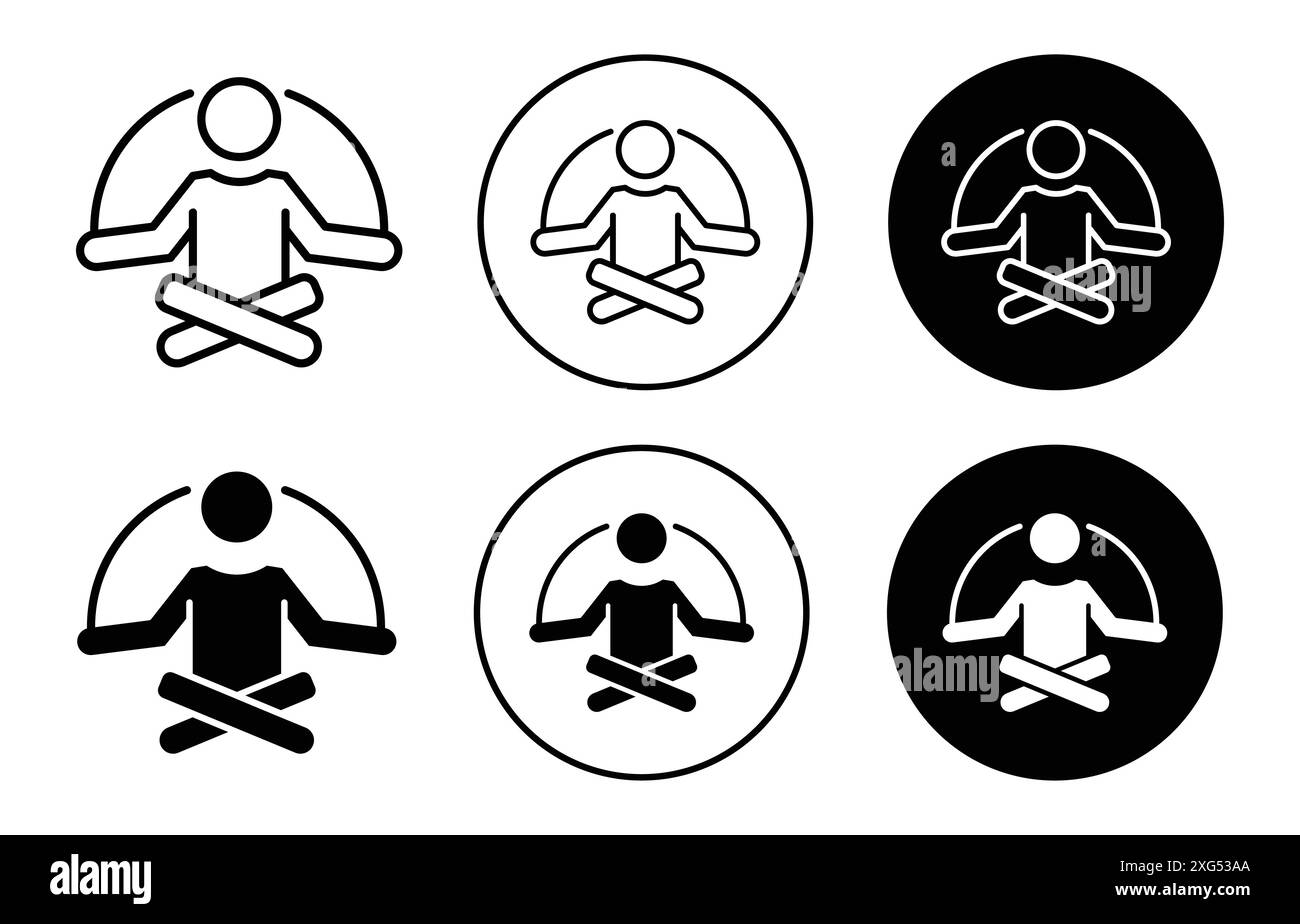 Yoga fitness icon vector logo set collection for web app ui Stock ...