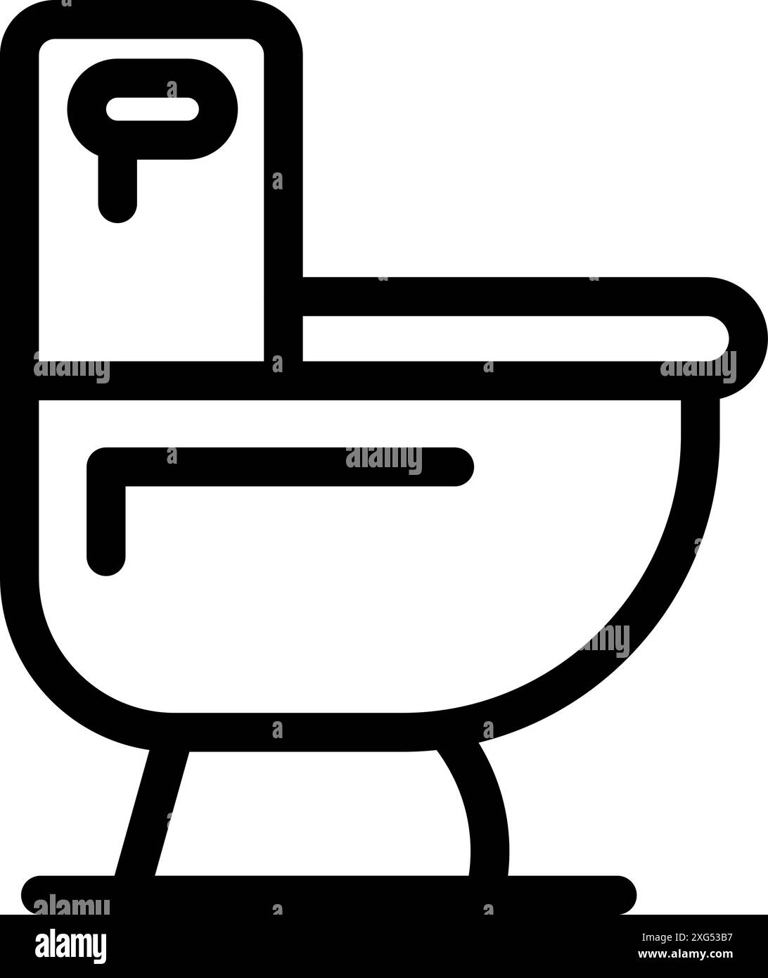 Simple toilet bowl icon representing bathroom fixture for washing away ...