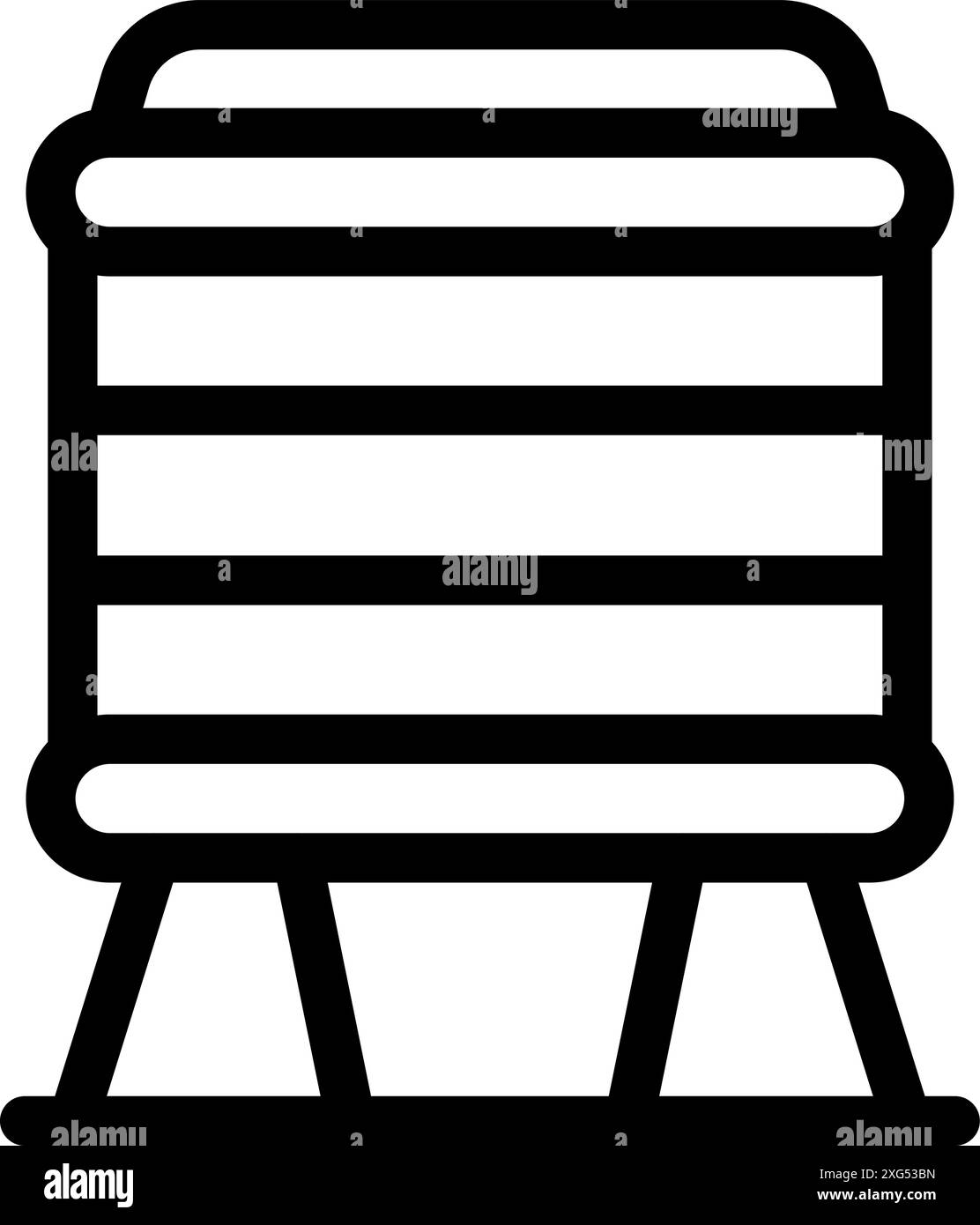 Simple water tank standing on support structure line icon concept Stock ...