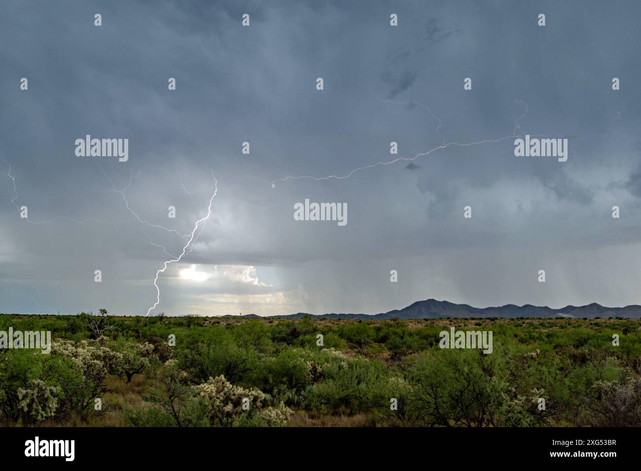 Daytime lightning over the desert Stock Photo - Alamy