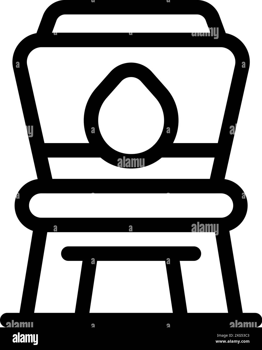 Simple outline icon of a water tank with a drop symbol, representing ...