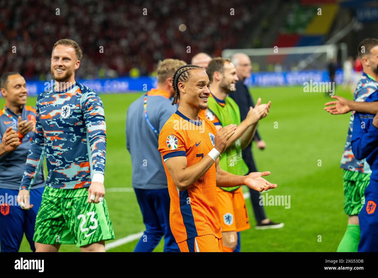 Berlin, Germany. 06th July, 2024. Xavi Simons (7) of the Netherlands ...
